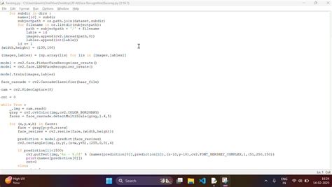 Ai Python Machinelearning Facerecognition Computervision Kavin R R