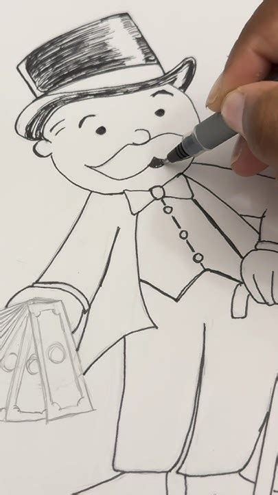 Drawing Monopoly Man W Ink Pen Drawing Youtube