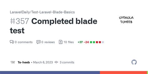 Completed Blade Test By To Heeb · Pull Request 357 · Laraveldailytest