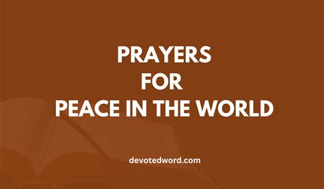 35 Short Prayers For Peace In The World 2026