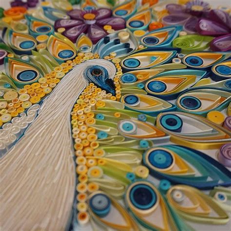 Colorful Peacock Quilling Pattern