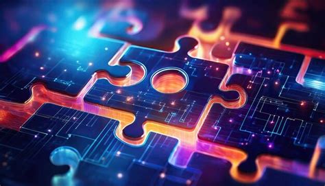 an abstract techinfused background with interconnected puzzle pieces