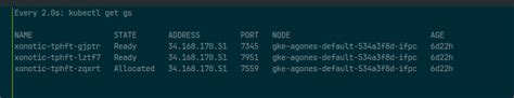 The Watch Kubectl Describe Gameserver Command Doesnt Show The Status
