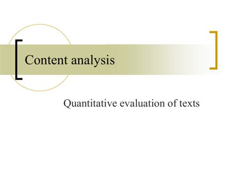 Analyzing Texts