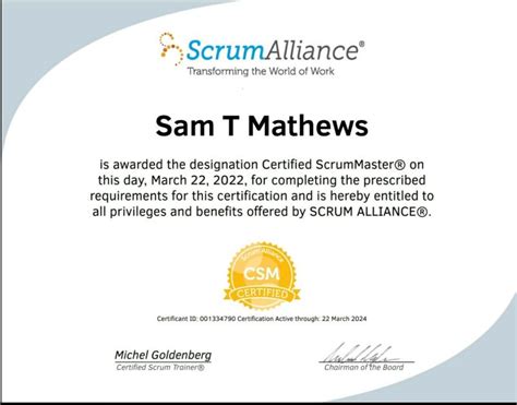 Sam Mathews On Linkedin Certified Scrummaster® Scrum Alliance