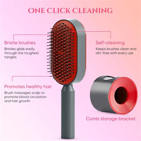 Onumall Hair Brush Professional Self Cleaning Detangle Brush