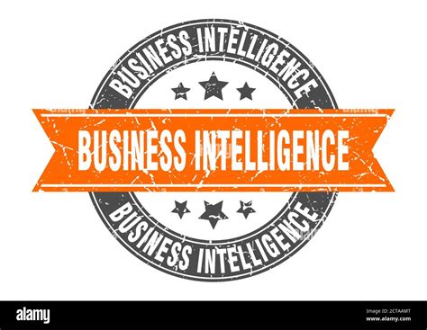 Business Intelligence Round Stamp With Ribbon Sign Label Stock Vector