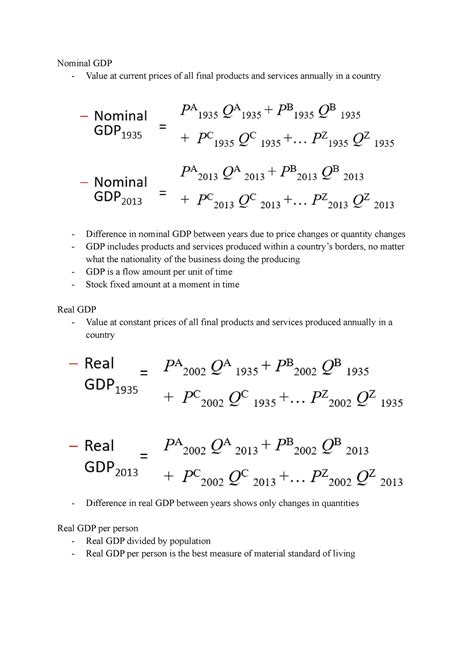 Maco 6a Notes For Chapter 6a Macroeconomics Nominal Gdp Value At