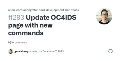 Update OC IDS Page With New Commands Issue Open Contracting Standard Development
