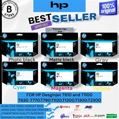 Jual Paket Tinta PLOTTER HP 72 130ml ORIGINAL 100 Shopee Indonesia