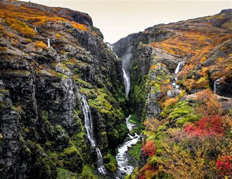 Glymur Waterfall Into The Glacier
