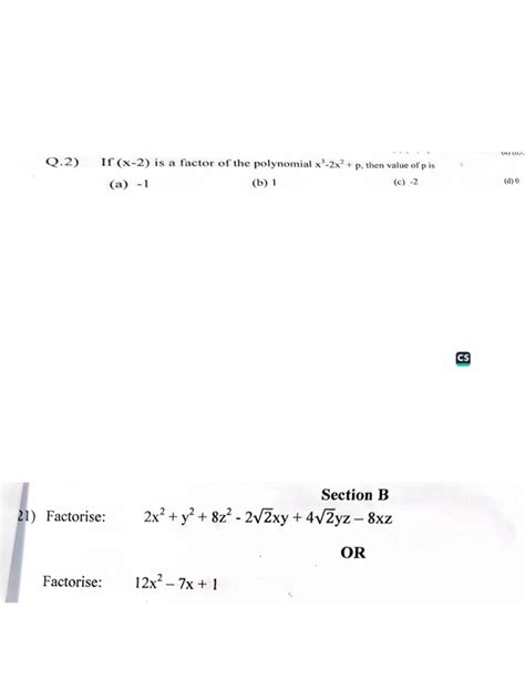 Polynomials Pyqs Class 9th Shivesh Sir Mathematica Pdf