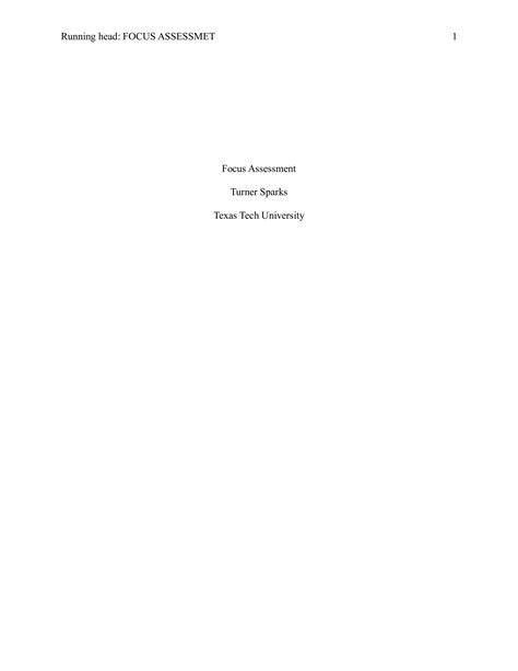 Focus Assessment Pdf Resume Writing And Advice Job Search