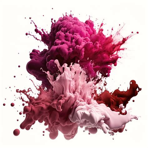 Pink Exploding Paint On A White Background Stock Illustration