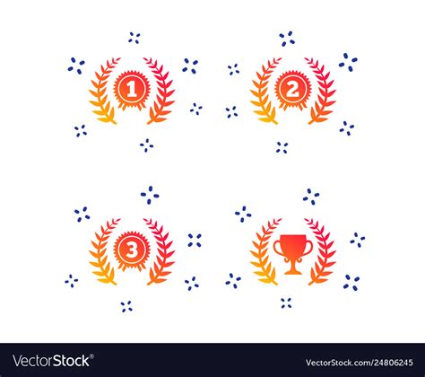 Laurel Wreath Award Icons Prize Cup For Winner Vector Image