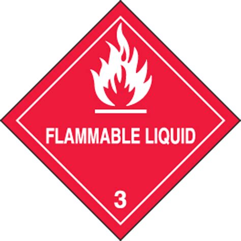 Dot Shipping Labels Hazard Class 3 Flammable Liquid Msl301ps2