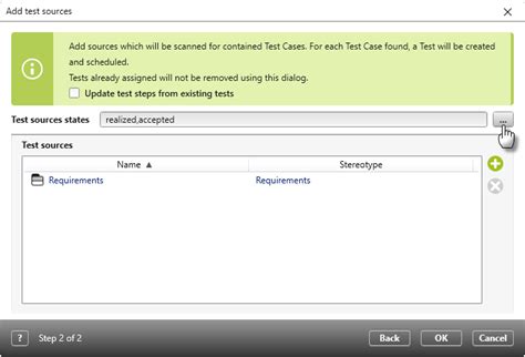 dialog 2 ‘create test set execution › microtool hilfeseiten