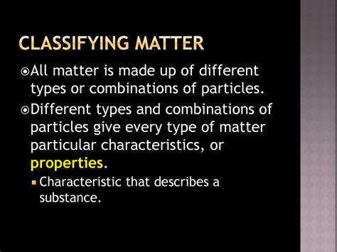Investigating Matter 2 Classification Of Matter Ppt Download