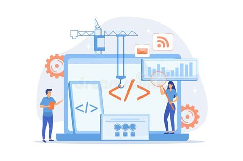 Engineer And Developer With Laptop And Tablet Code Cross Platform