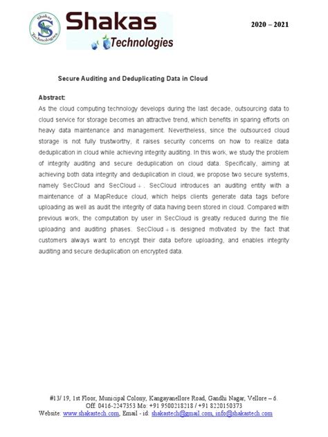 secure auditing and deduplicating data in cloud pdf