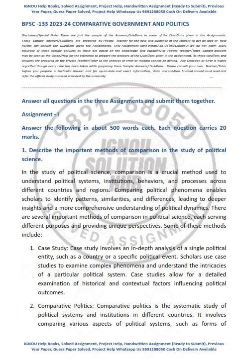 Ignou Bpsc 133 Solved Assignment 2023 24 English Medium