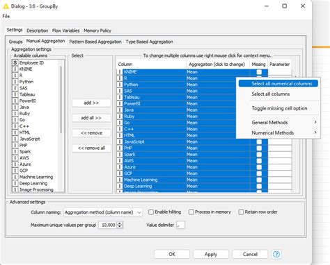 Groupby Automatic Selection For Multiple Columns Knime Analytics