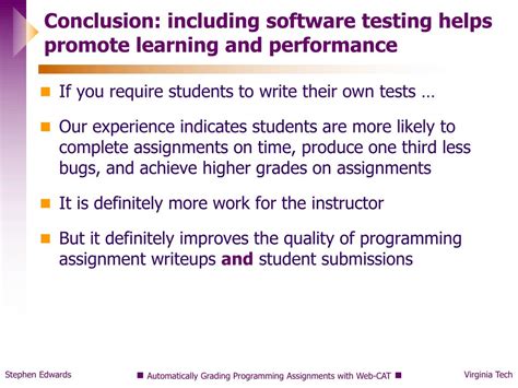 Ppt Automatically Grading Programming Assignments With Web Cat