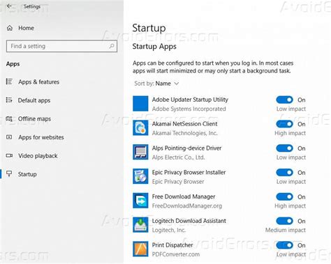 How To Disable Startup Applications In Windows 10 Avoiderrors