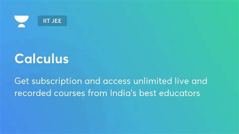 Calculus Iit Jee Unacademy