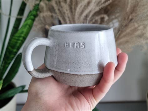 Personalized Pottery Mug Handmade Stoneware Coffee Mug With Custom