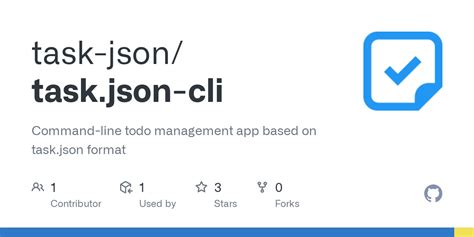 Github Task Jsontaskjson Cli Command Line Todo Management App