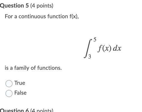 Solved Question 5 4 Points For A Continuous Function Fx