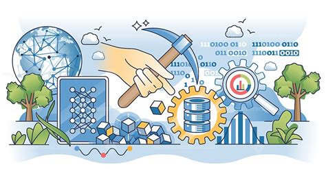 Data Mining As Sorting Large Digital Information Amount Outline Hands Concept Vectormine