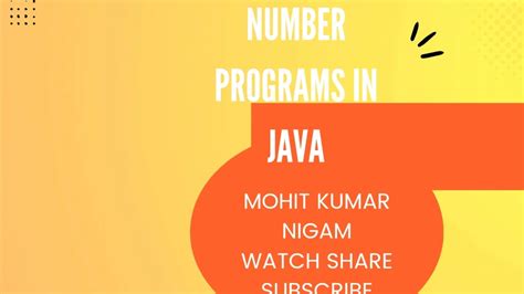 Java Number Programs Youtube
