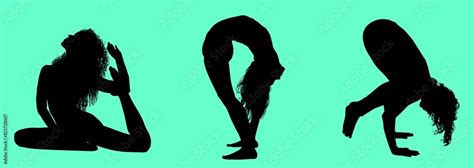 Chicca Silueta Yoga Pose Modelo Ilustracion Pegatina Bailarina