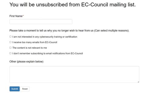 Ec Council Spamming My Inbox And Asking My First Name To Unsubscribe From Mailing List R