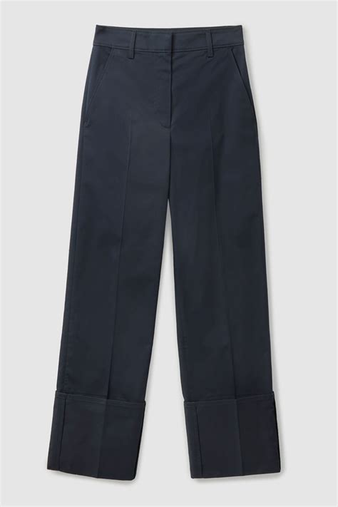 Regular Fit Turn Up Chinos Trousers Women Chinos Women Wear