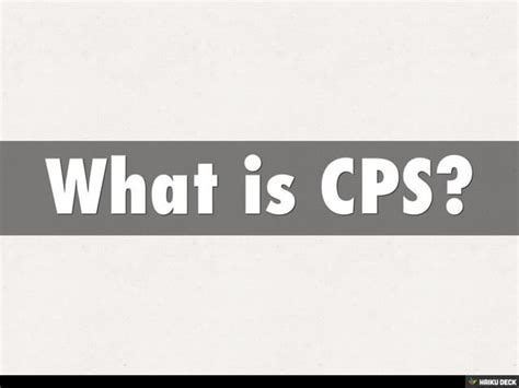 What Is Cps Ppt