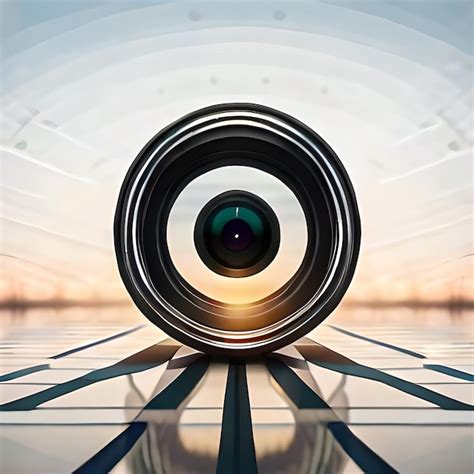 premium ai image a camera lens is shown with a lens flare