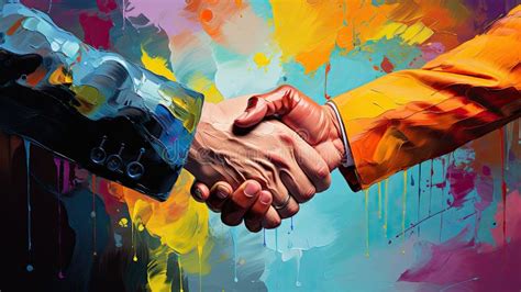 Abstract Art Two Men Shaking Hands Stock Illustration Illustration Of Teamwork Affirmation