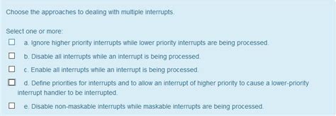 solved choose the approaches to dealing with multiple