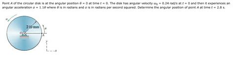 Solved Point A Of The Circular Disk Is At The Angular