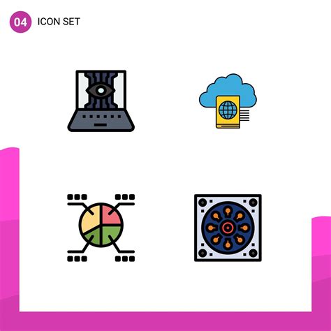 Set Of 4 Modern Ui Icons Symbols Signs For Applied Science Chart