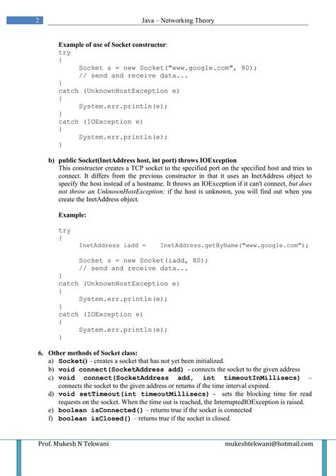 Java Networking Programs Theory Pdf