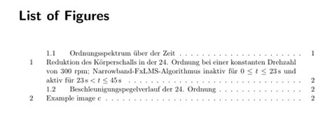 table of contents page break between two images tex latex stack