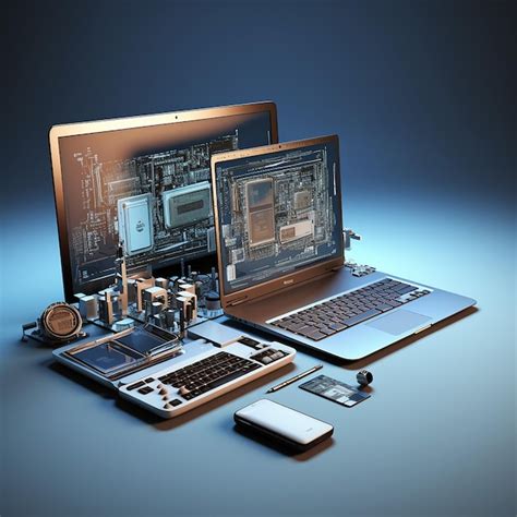 Premium Photo 3d Computer Device With Peripheral Devices
