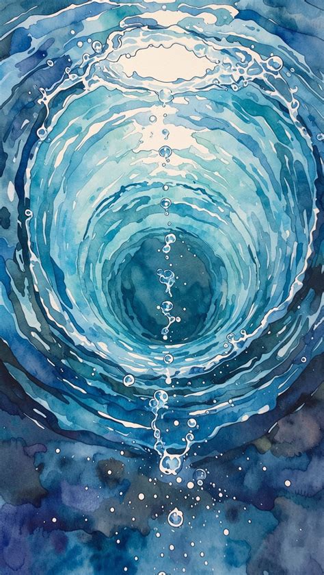 Free Luminous Water Vortex Photo Watercolor Vortex Tunnel