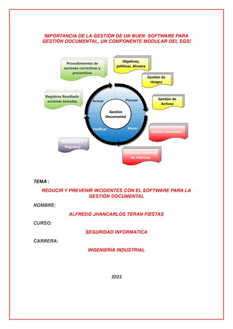 Caso 1 Software Para Gestión Documental Un Componente Modular Del Sgsi