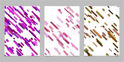 Repeating Random Rounded Diagonal Stripe Pattern Page Background Template Set Vector Flyer