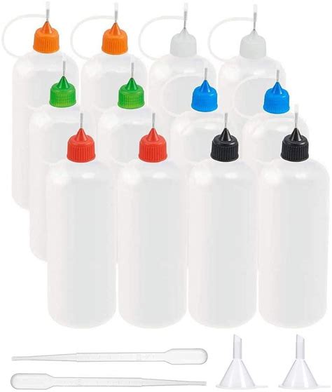 Diy 12 Pack 4 Ounce Multi Purpose Diy Precision Tip Applicator Bottles Set With Plastic Droppers